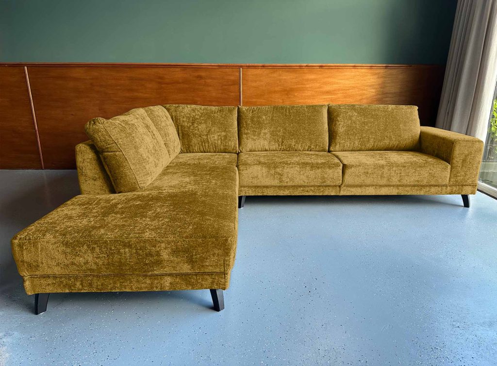 Hoekbank Large - Bouclé Panto Green - Bankenboer.nl